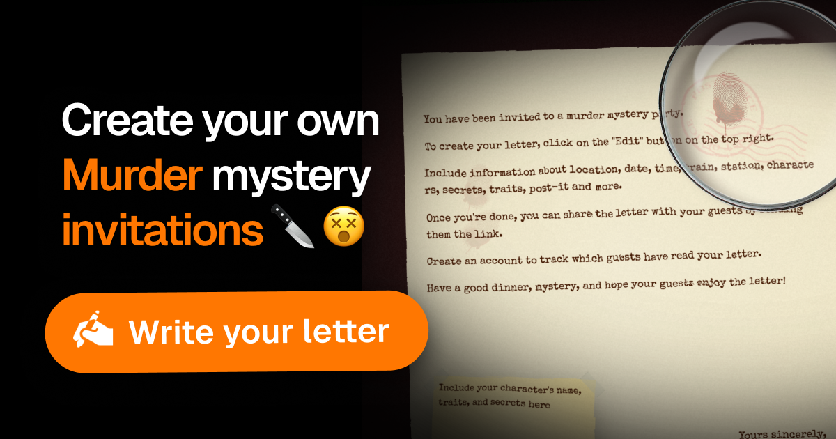 Create murder mystery letters | Mystery Invite